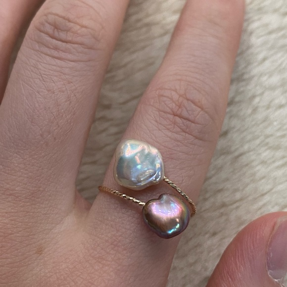 Jewelry | 14kf Double Pearl Open Ring Akoyakeshibaroque | Poshmark